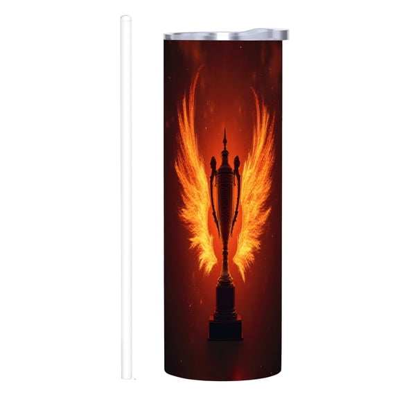20 oz Stainless Steel Insulated Tumbler - Fiery Design with Radiant ...