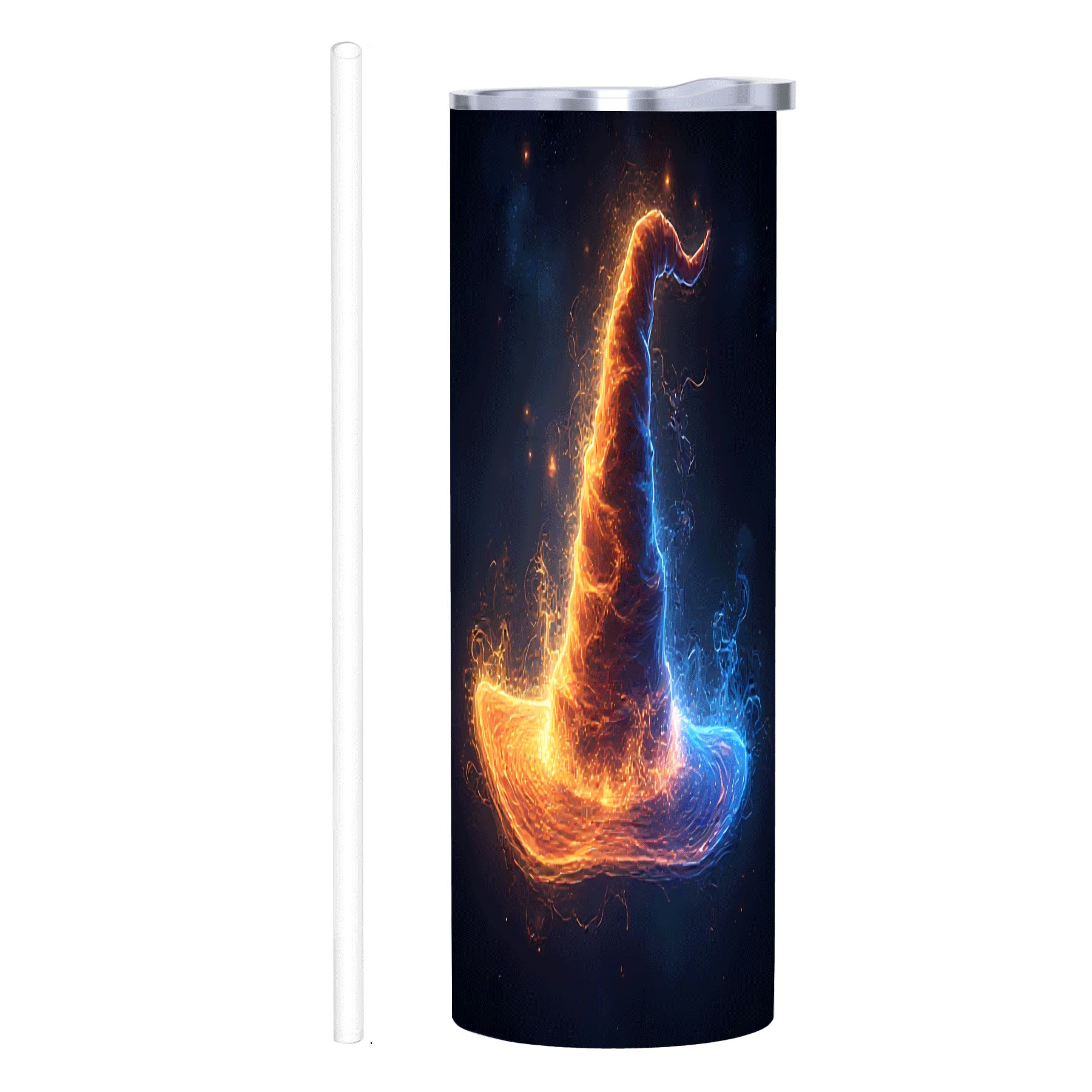 20 oz Stainless Steel Insulated Tumbler - Fiery Vortex Design with ...