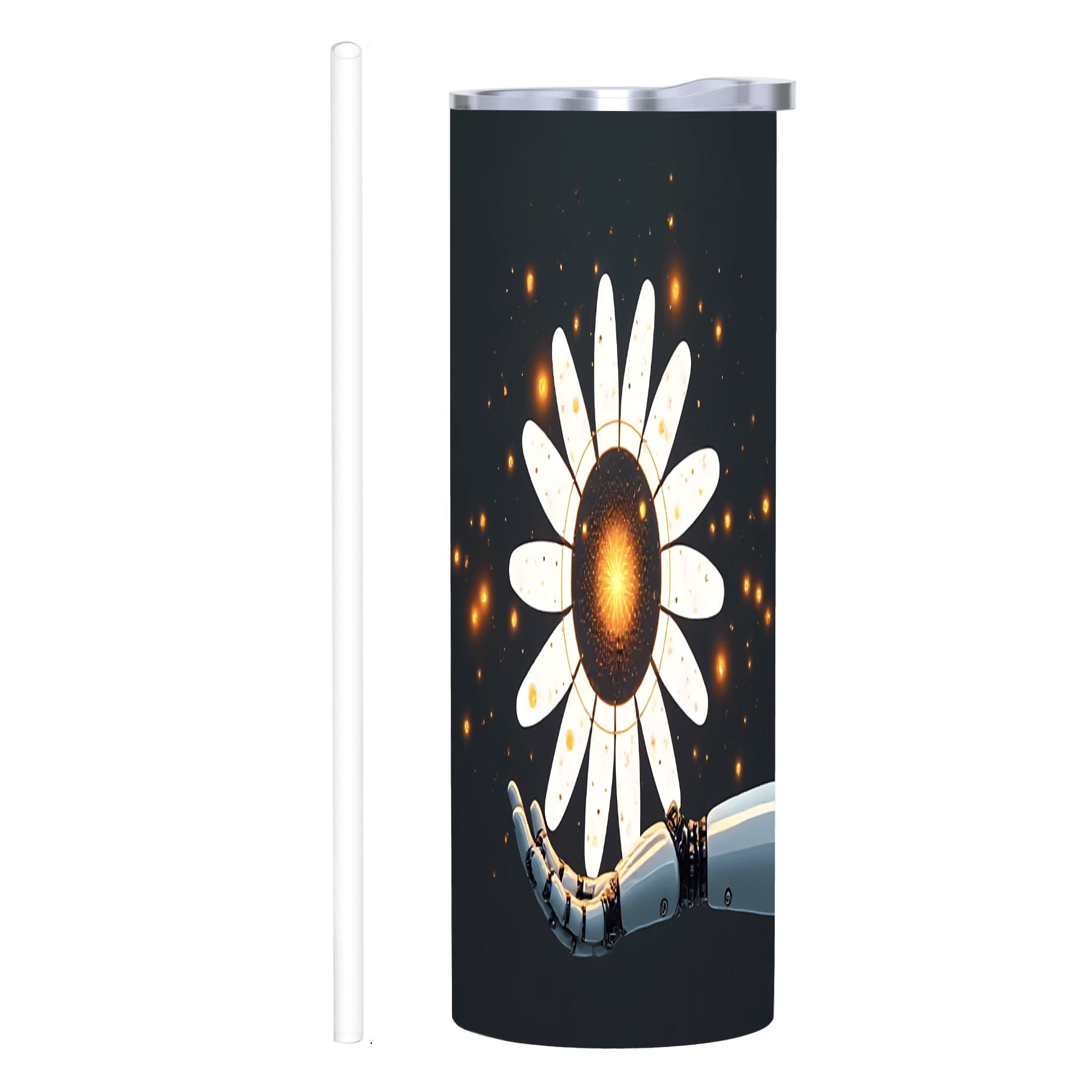 20 oz Stainless Steel Insulated Tumbler - Floral Design with Glowing ...