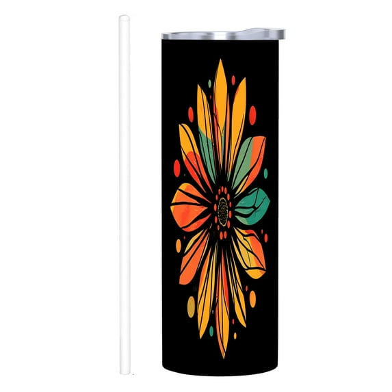 20 oz Stainless Steel Insulated Tumbler - Floral Design with Vibrant ...