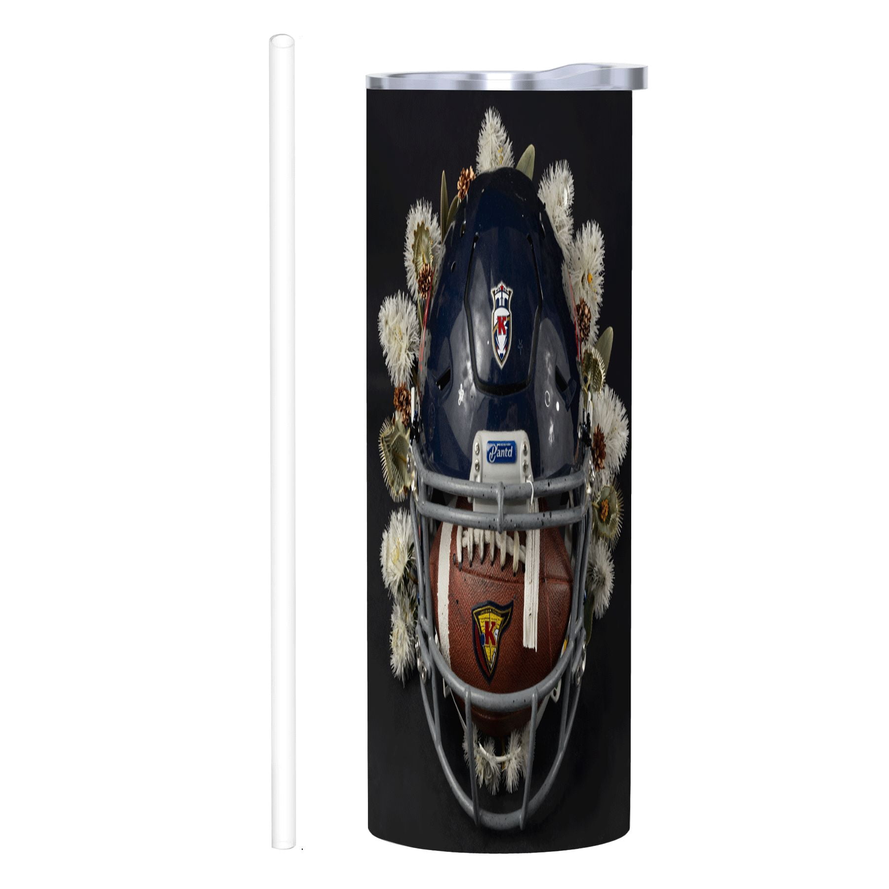 20 oz Stainless Steel Insulated Tumbler - Floral Pattern with White ...