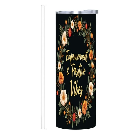 20 oz Stainless Steel Insulated Tumbler - Floral Wreath Design ...