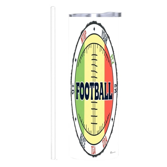 20 oz Stainless Steel Insulated Tumbler - Football Design with Bold ...