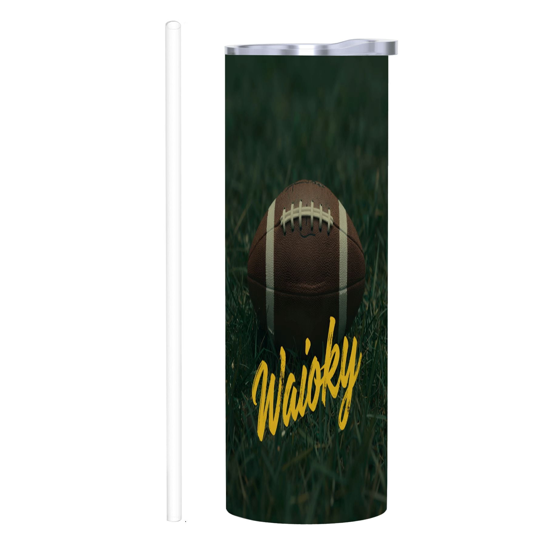 20 oz Stainless Steel Insulated Tumbler - Football Design with ...