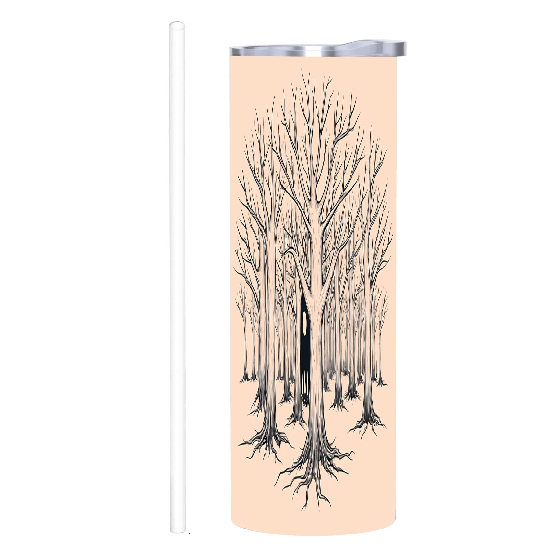 20 oz Stainless Steel Insulated Tumbler - Forest Design with Tall Trees ...