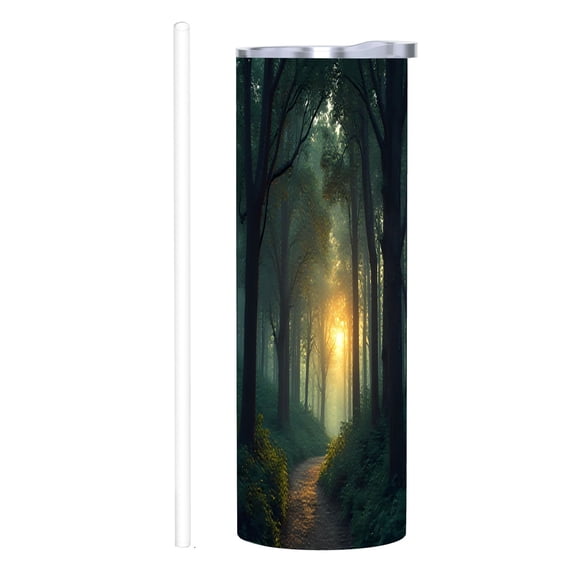 20 oz Stainless Steel Insulated Tumbler - Forest Scene Design Sunlit ...