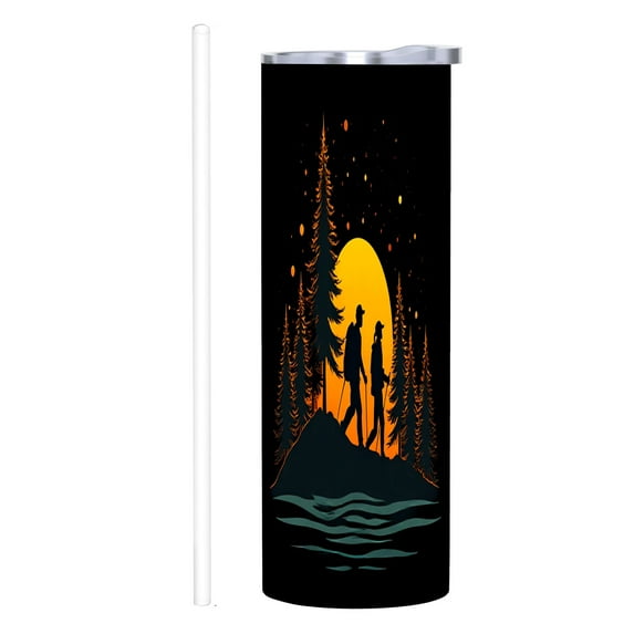 20 oz Stainless Steel Insulated Tumbler - Forest Sunset Design with ...