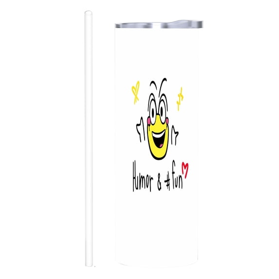 20 oz Stainless Steel Insulated Tumbler - Fun Cartoon Face Design with ...