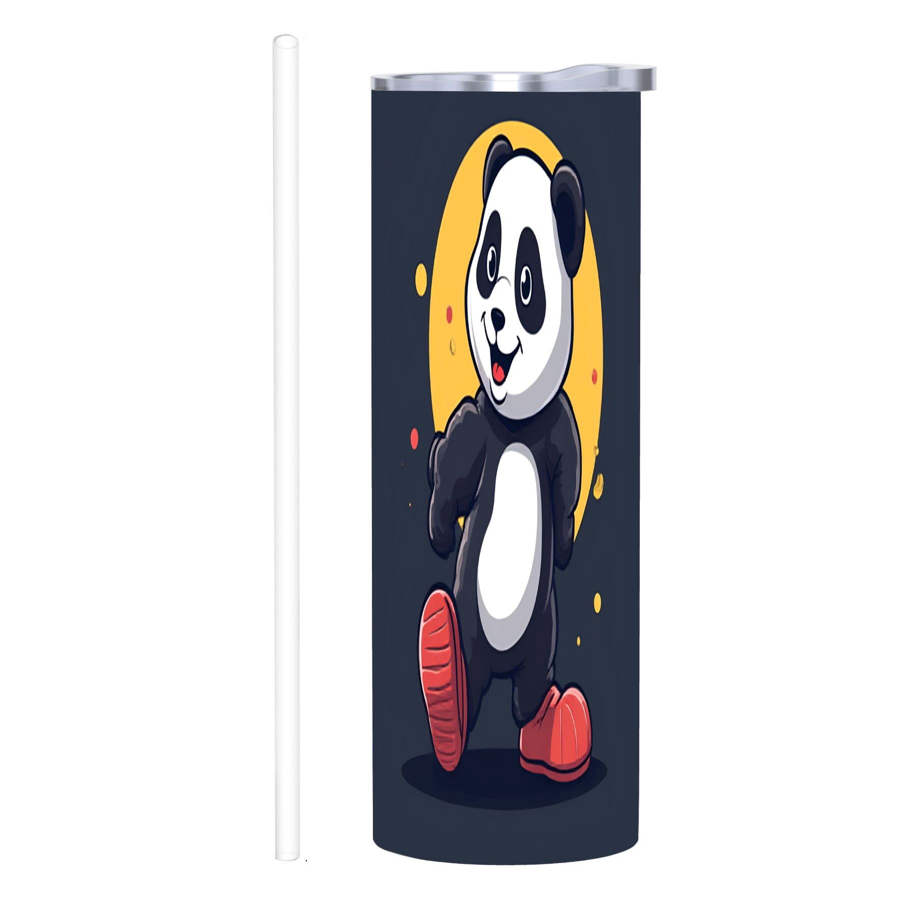 20 oz Stainless Steel Insulated Tumbler - Fun Cartoon Panda Design with ...