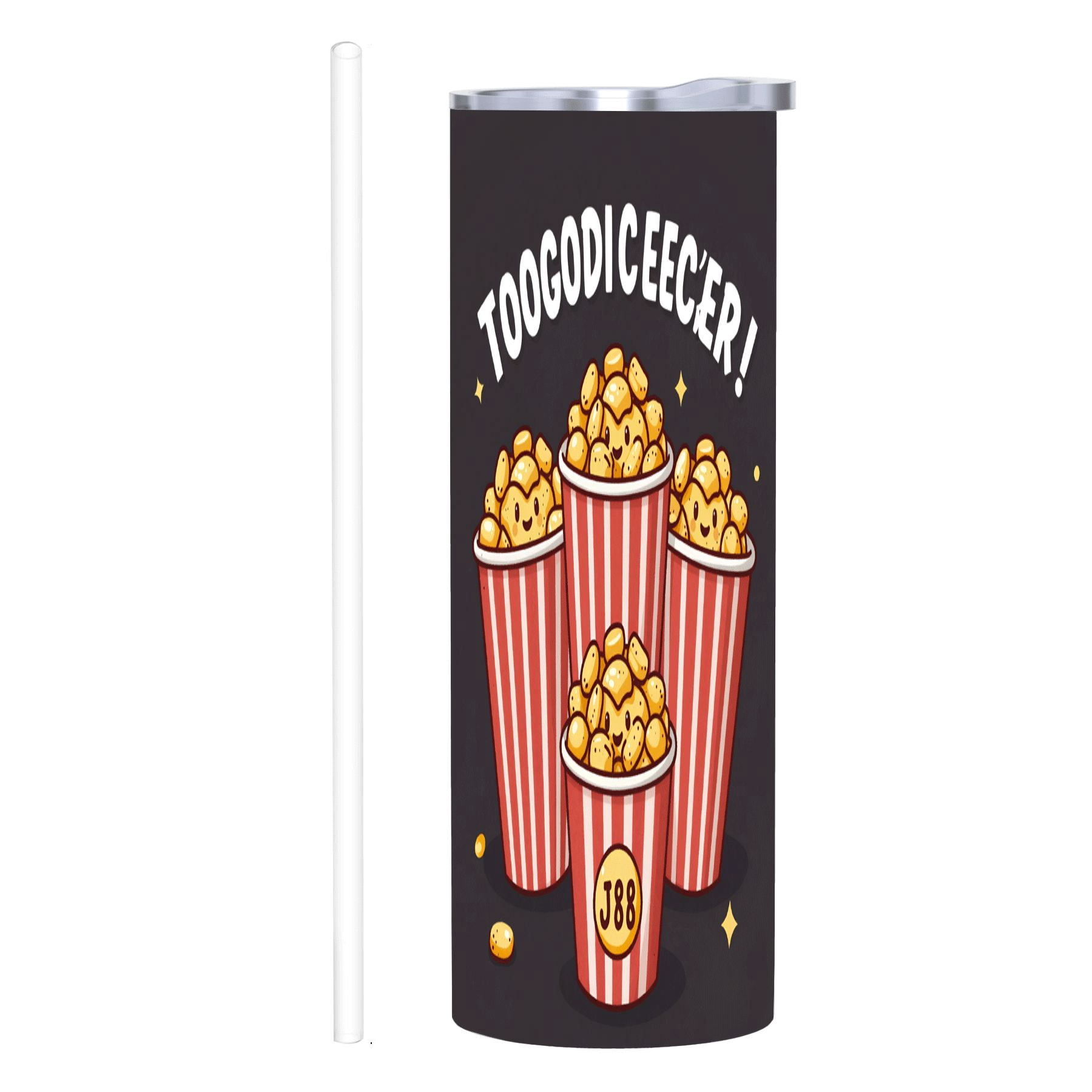 20 oz Stainless Steel Insulated Tumbler - Fun Cartoon Popcorn Buckets ...