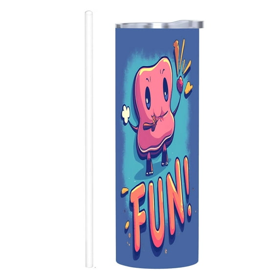 20 oz Stainless Steel Insulated Tumbler - Fun Pink Candy Character ...