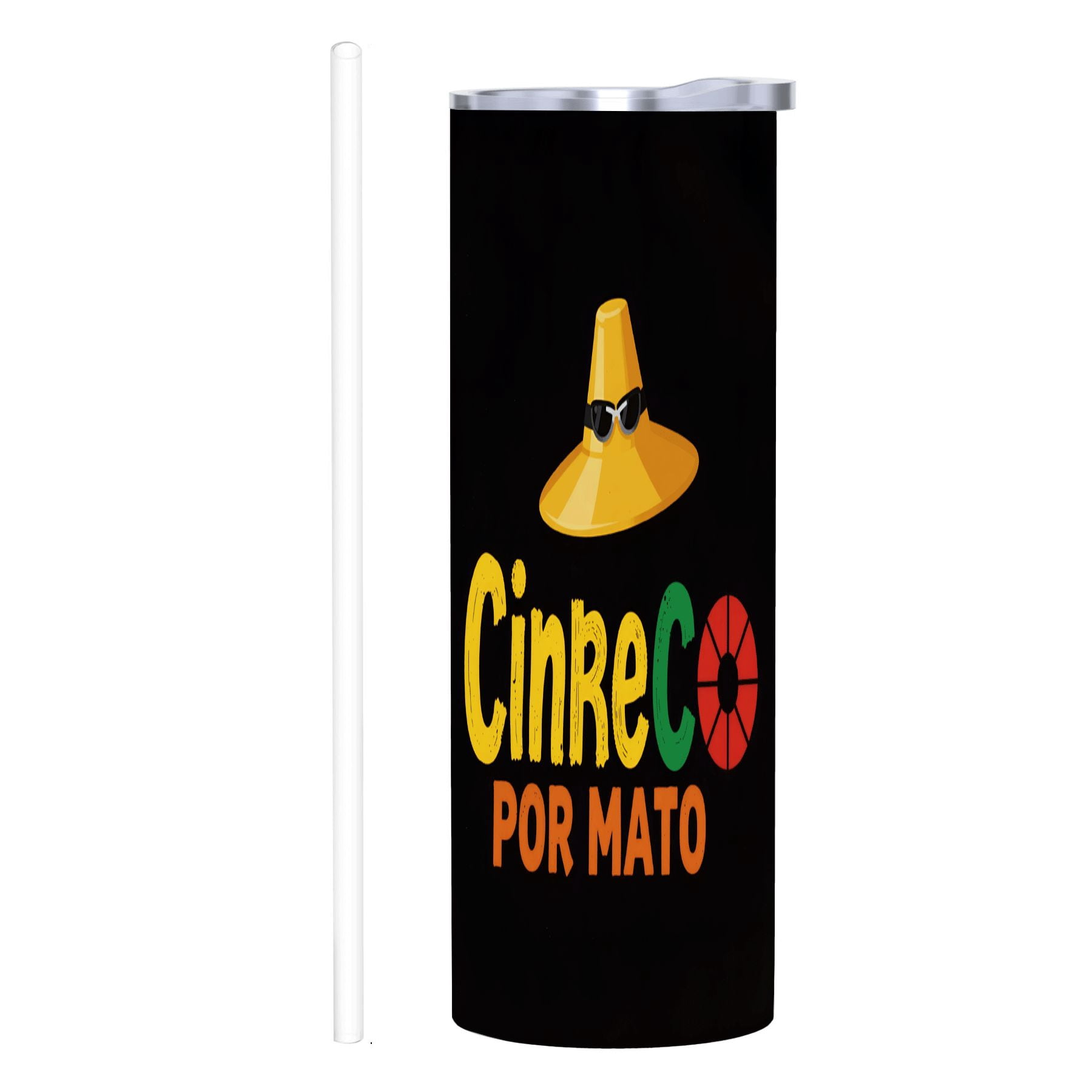 20 oz Stainless Steel Insulated Tumbler - Fun Yellow Design with Sunglasses Colorful " CinReco ...