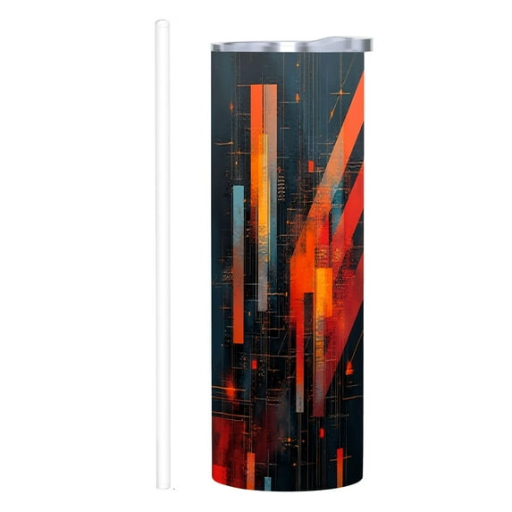 20 oz Stainless Steel Insulated Tumbler - Futuristic Abstract Design in ...