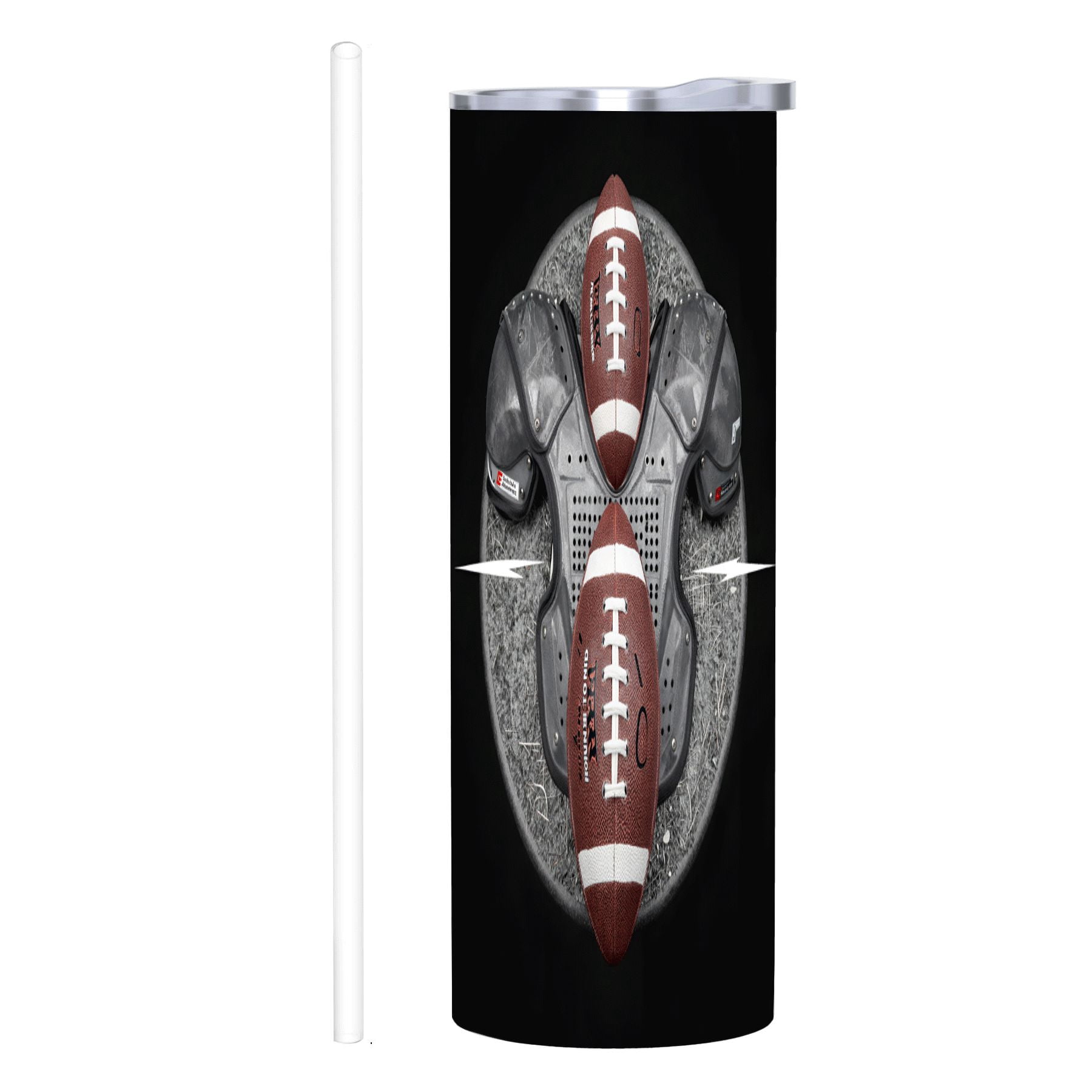 20 oz Stainless Steel Insulated Tumbler - Futuristic Black Design with ...