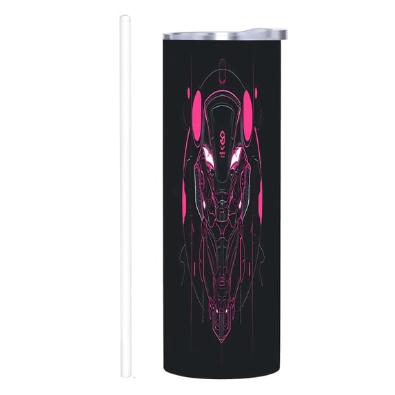 20 oz Stainless Steel Insulated Tumbler - Futuristic Black Design with ...
