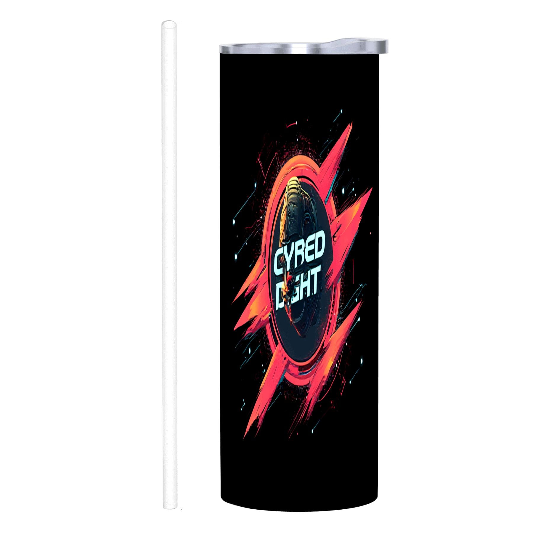 20 oz Stainless Steel Insulated Tumbler - Futuristic Black Design with ...