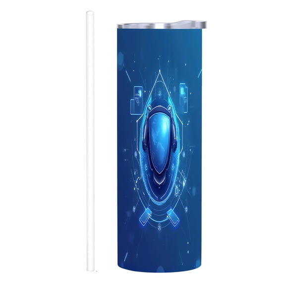 20 oz Stainless Steel Insulated Tumbler - Futuristic Blue & White ...