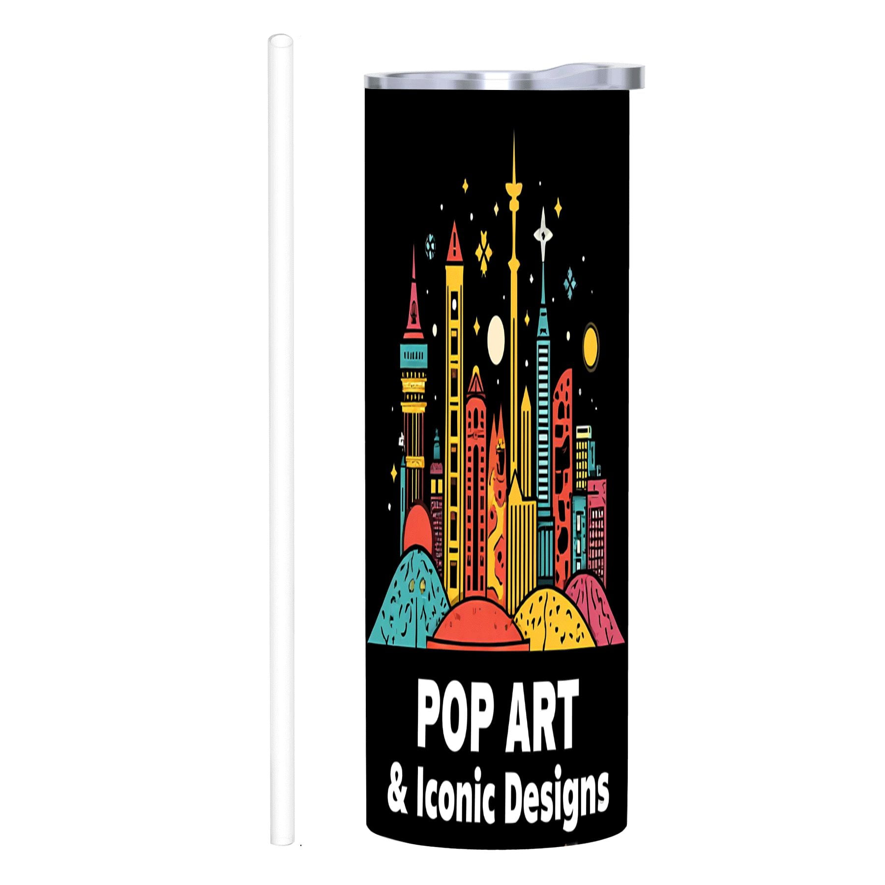 20 oz Stainless Steel Insulated Tumbler - Futuristic Cityscape Design ...