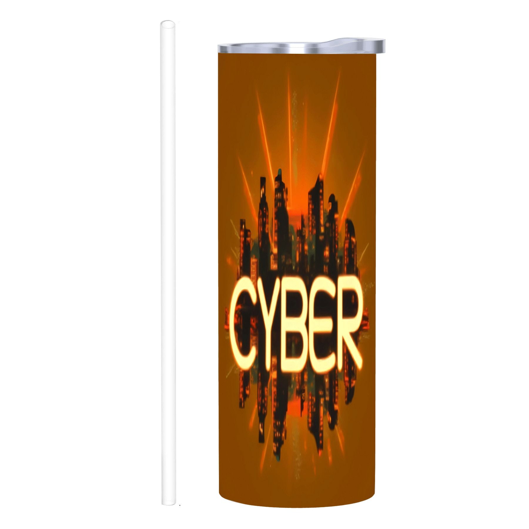 20 oz Stainless Steel Insulated Tumbler - Futuristic Cyber Design with ...