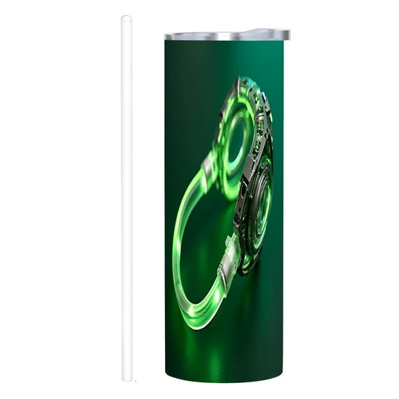 20 oz Stainless Steel Insulated Tumbler - Futuristic Green Design with ...