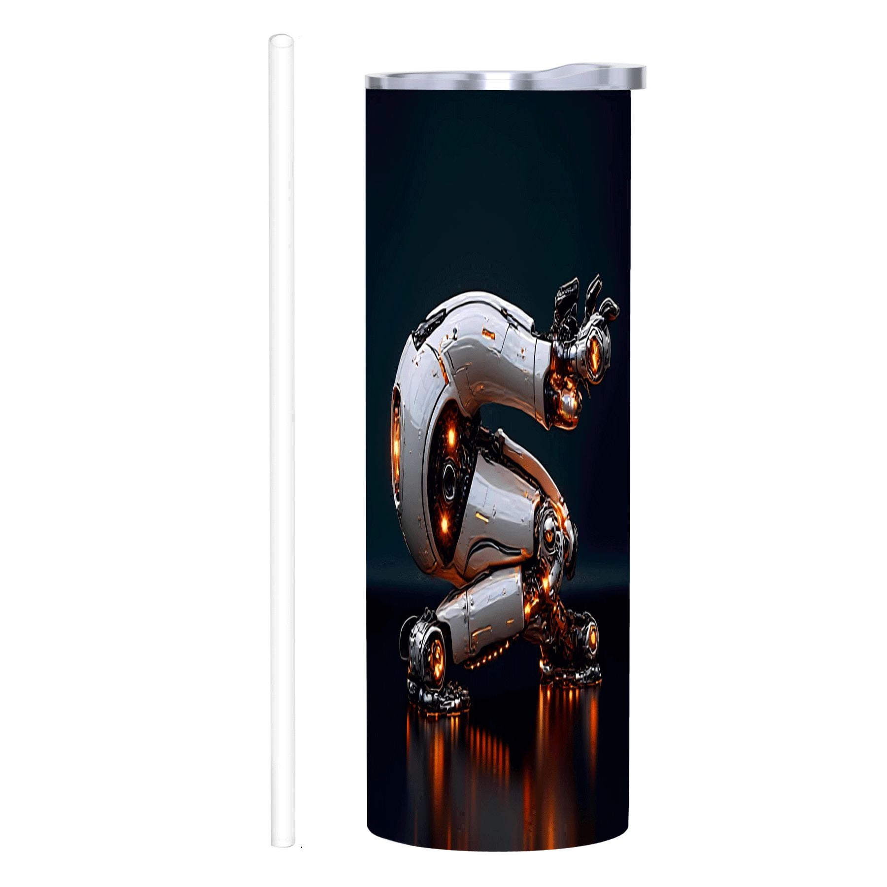 20 oz Stainless Steel Insulated Tumbler - Futuristic Robot Design with ...
