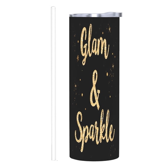 20 oz Stainless Steel Insulated Tumbler - Glam & Sparkle Design Double ...