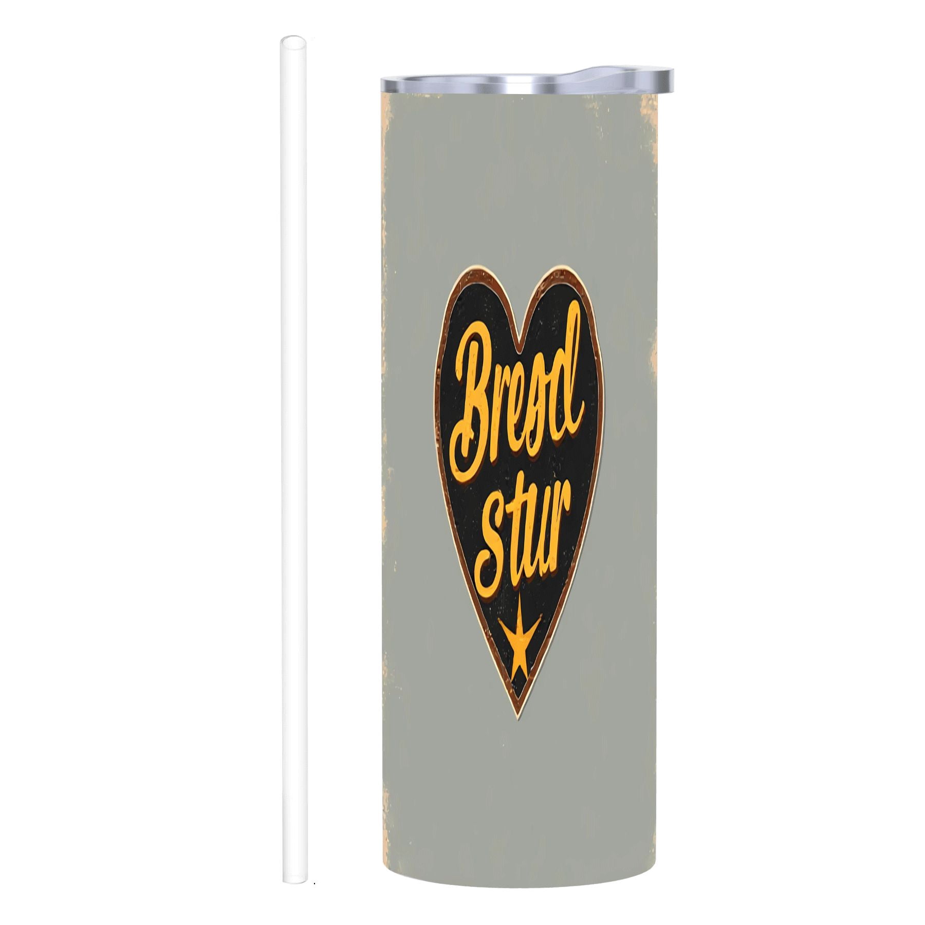 20 oz Stainless Steel Insulated Tumbler - Gray with Black Heart Design ...