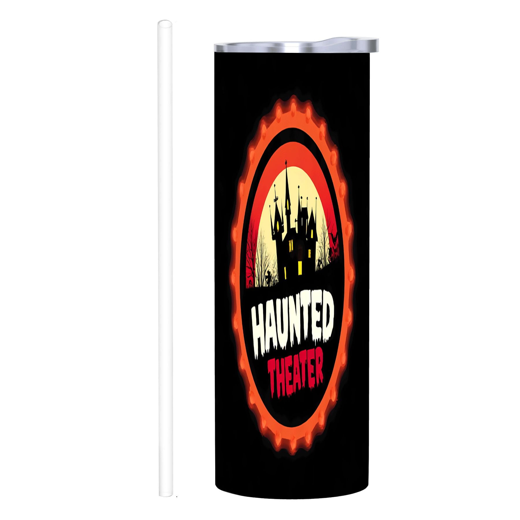 20 oz Stainless Steel Insulated Tumbler - Haunted Castle Design with ...