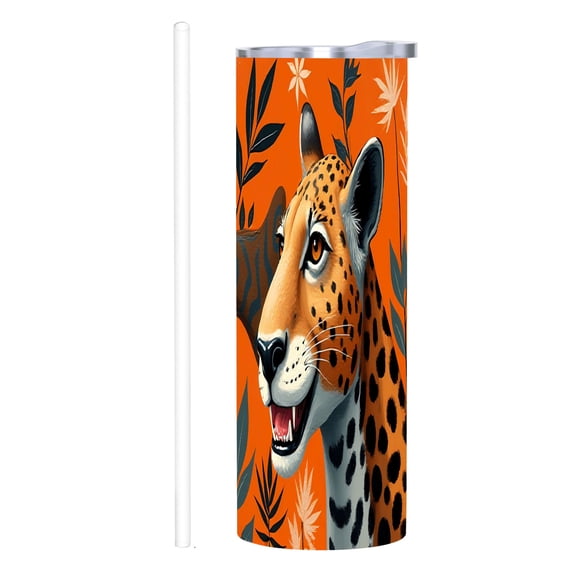 20 oz Stainless Steel Insulated Tumbler - Head Design Vibrant Orange ...
