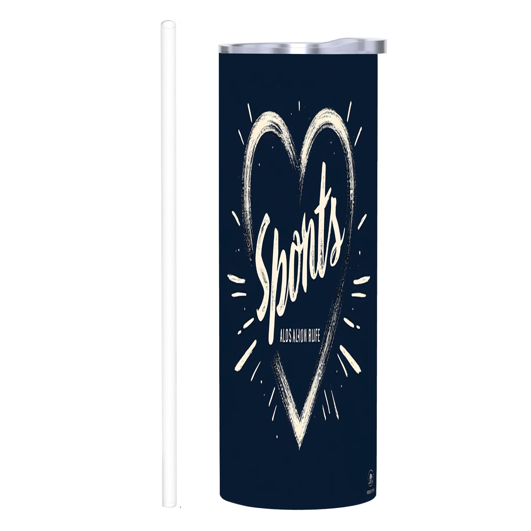 20 oz Stainless Steel Insulated Tumbler - Heart Design with ' Sports ...