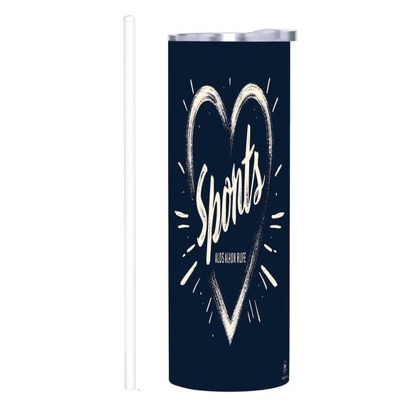 20 oz Stainless Steel Insulated Tumbler - Heart Design with ' Sports ...