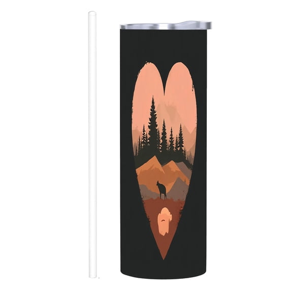 20 oz Stainless Steel Insulated Tumbler - Heart Design with Trees ...