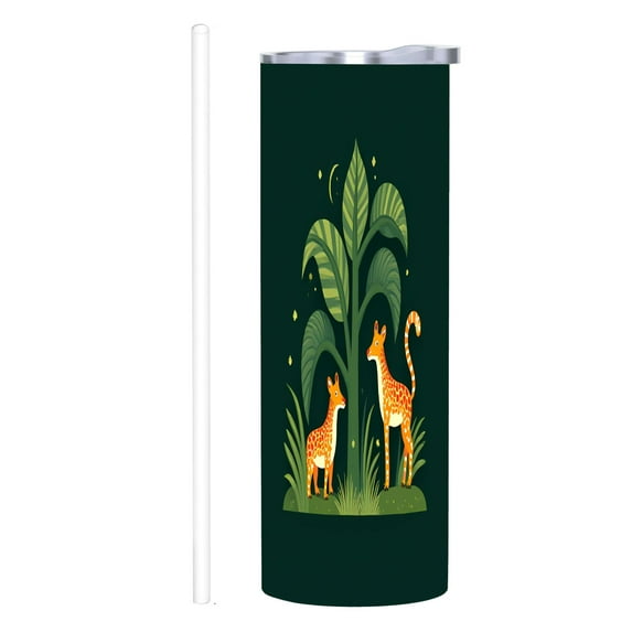 20 oz Stainless Steel Insulated Tumbler - Jungle Giraffe Design with ...