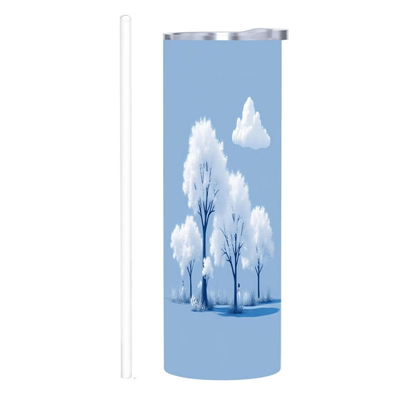 20 oz Stainless Steel Insulated Tumbler - Light Blue Winter Landscape ...