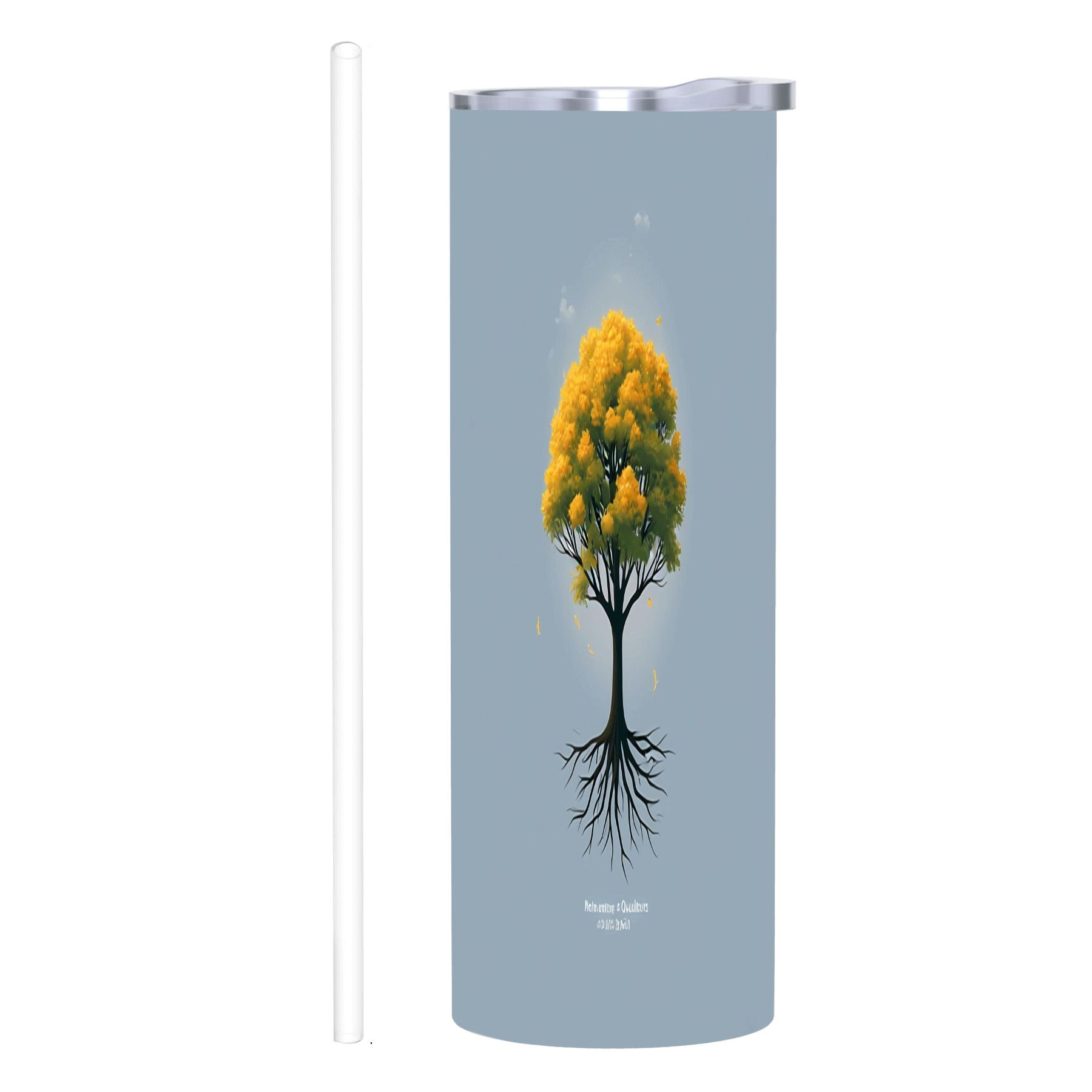 20 oz Stainless Steel Insulated Tumbler - Light Blue with Ethereal Tree ...