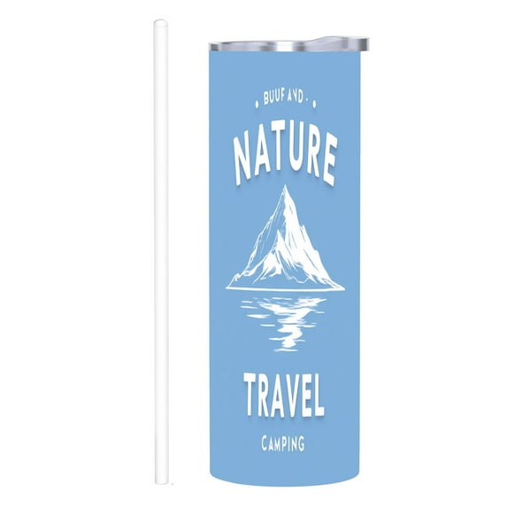 20 oz Stainless Steel Insulated Tumbler - Light Blue with ' NATURE ...