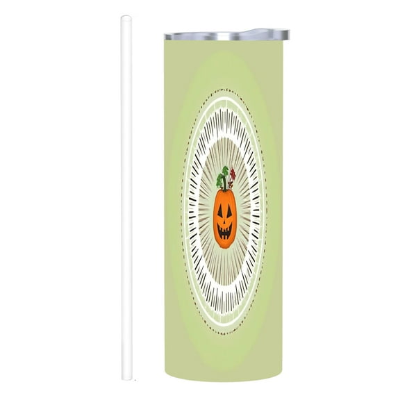 20 oz Stainless Steel Insulated Tumbler - Light Green with Pumpkin ...