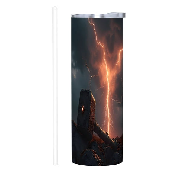 20 oz Stainless Steel Insulated Tumbler - Lightning Design Double Wall ...