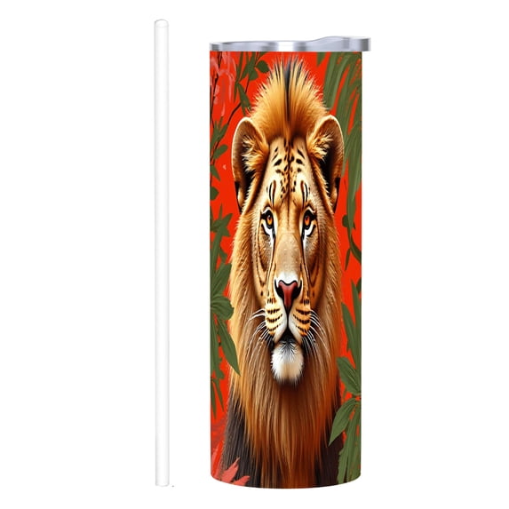 20 oz Stainless Steel Insulated Tumbler - Majestic Lion Design with ...