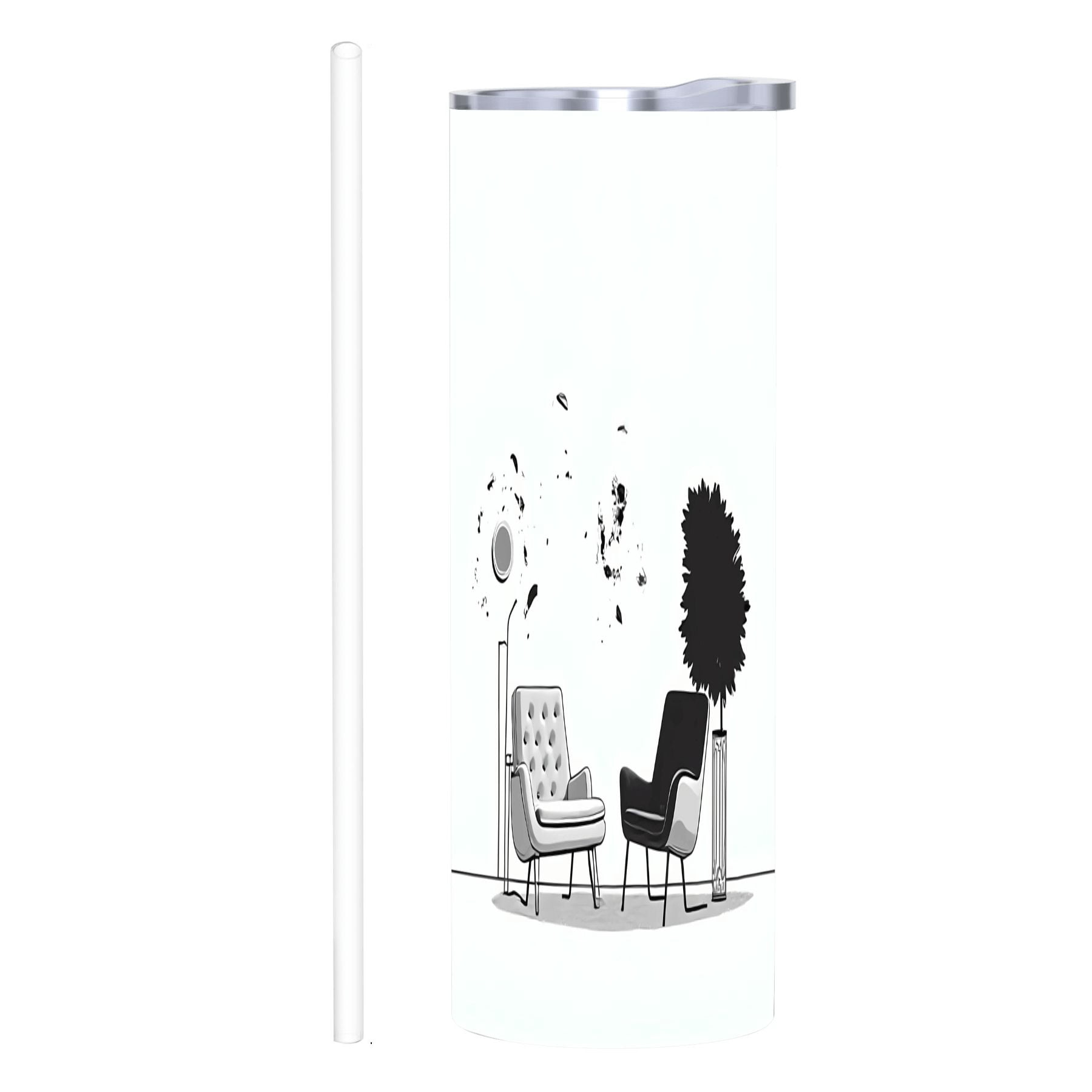 20 oz Stainless Steel Insulated Tumbler - Minimalist Black & White ...