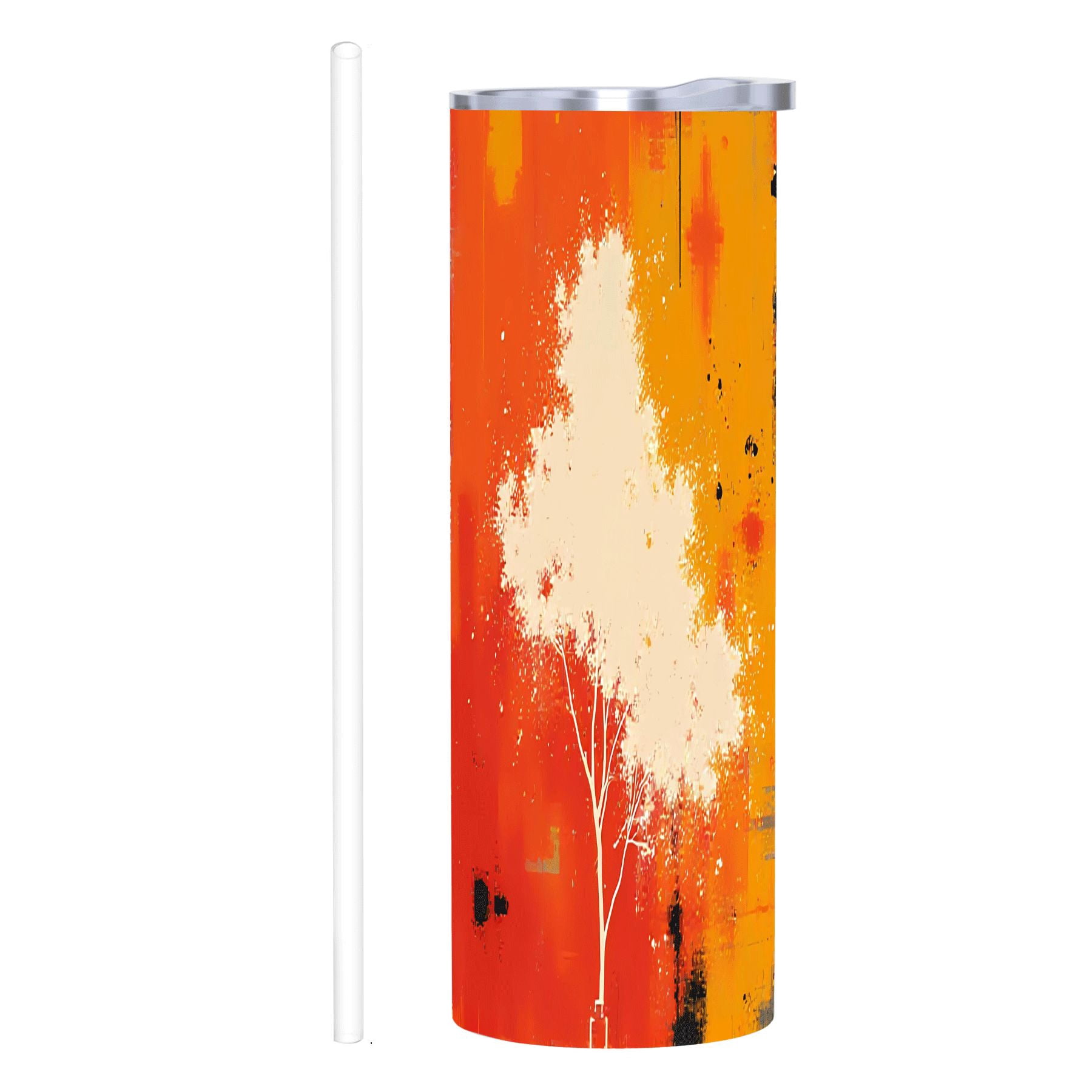 20 oz Stainless Steel Insulated Tumbler - Modern Abstract Tree Design ...