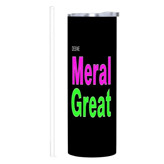 20 oz Stainless Steel Insulated Tumbler - Modern Black Design with ...