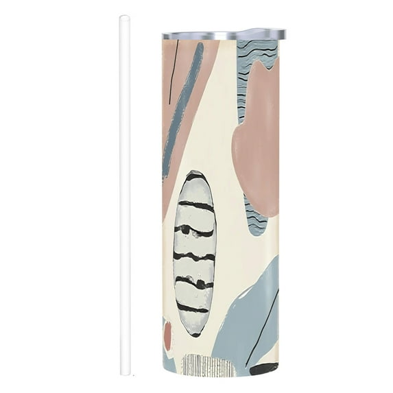 20 oz Stainless Steel Insulated Tumbler - Modern Pastel Abstract Design ...