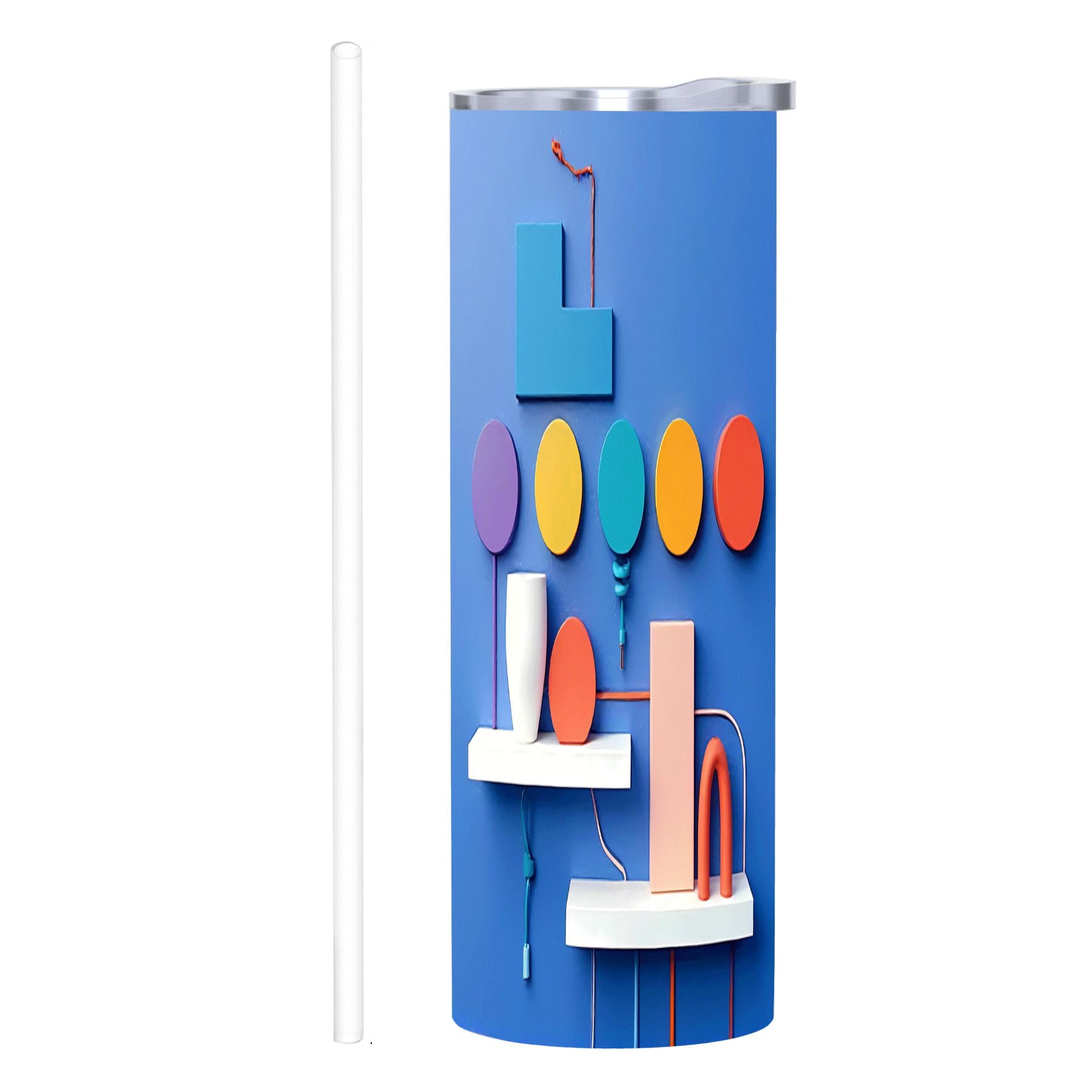 20 oz Stainless Steel Insulated Tumbler - Modern Playful Design with ...