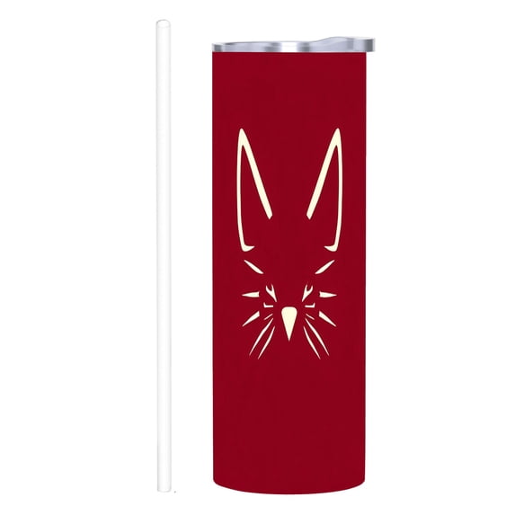 20 oz Stainless Steel Insulated Tumbler - Modern Red Cat Face Design ...