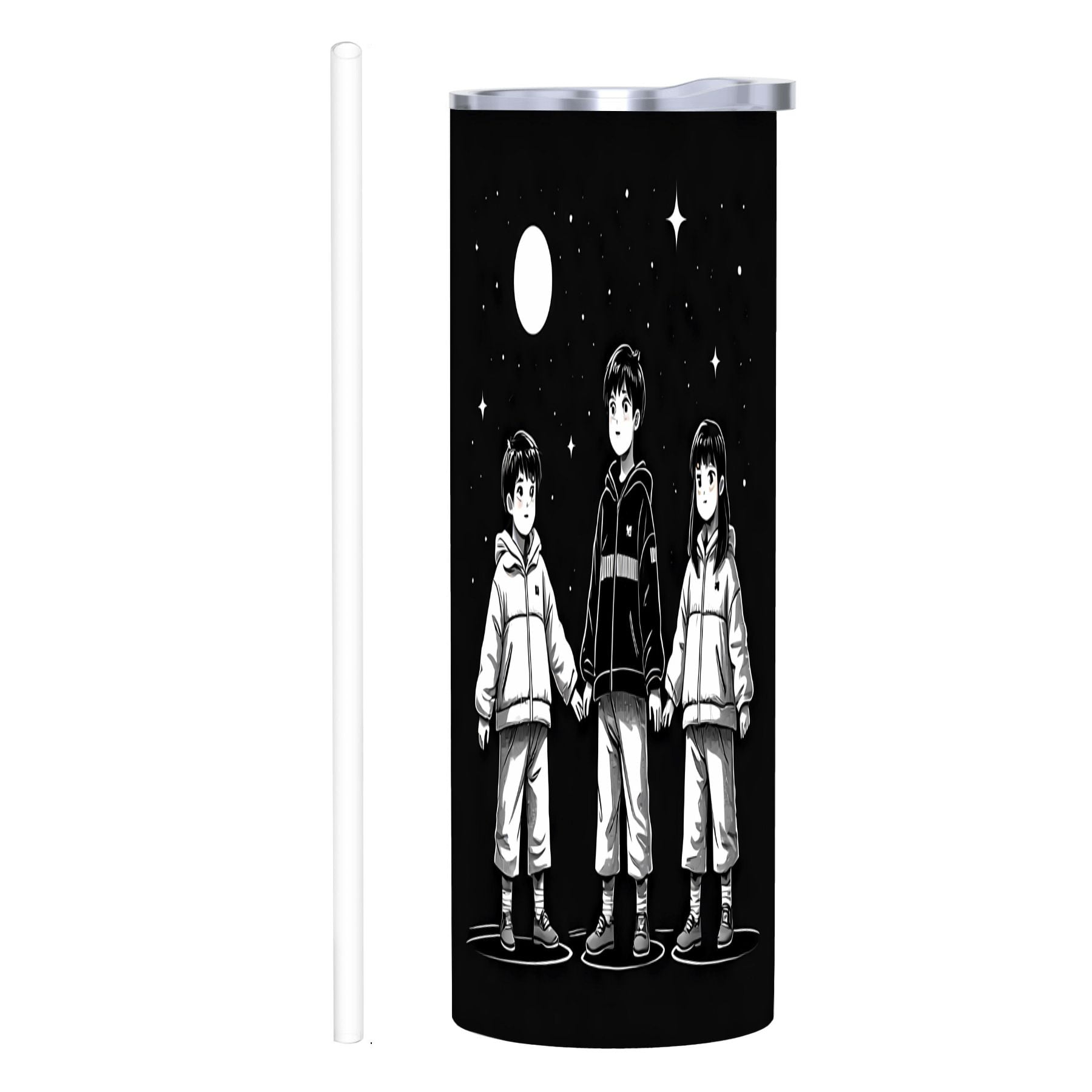 20 oz Stainless Steel Insulated Tumbler - Monochrome Anime Style ...