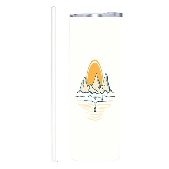20 oz Stainless Steel Insulated Tumbler - Mountain Sunset Design with ...