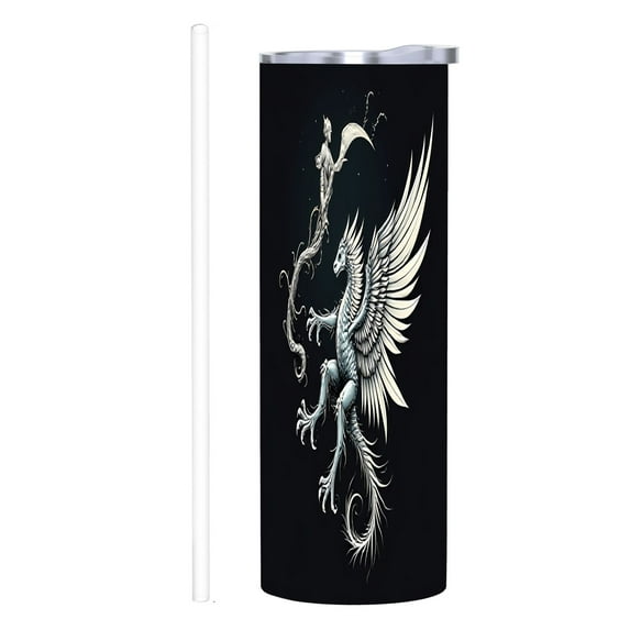 20 oz Stainless Steel Insulated Tumbler - Mythical Dragon & Moon Design ...