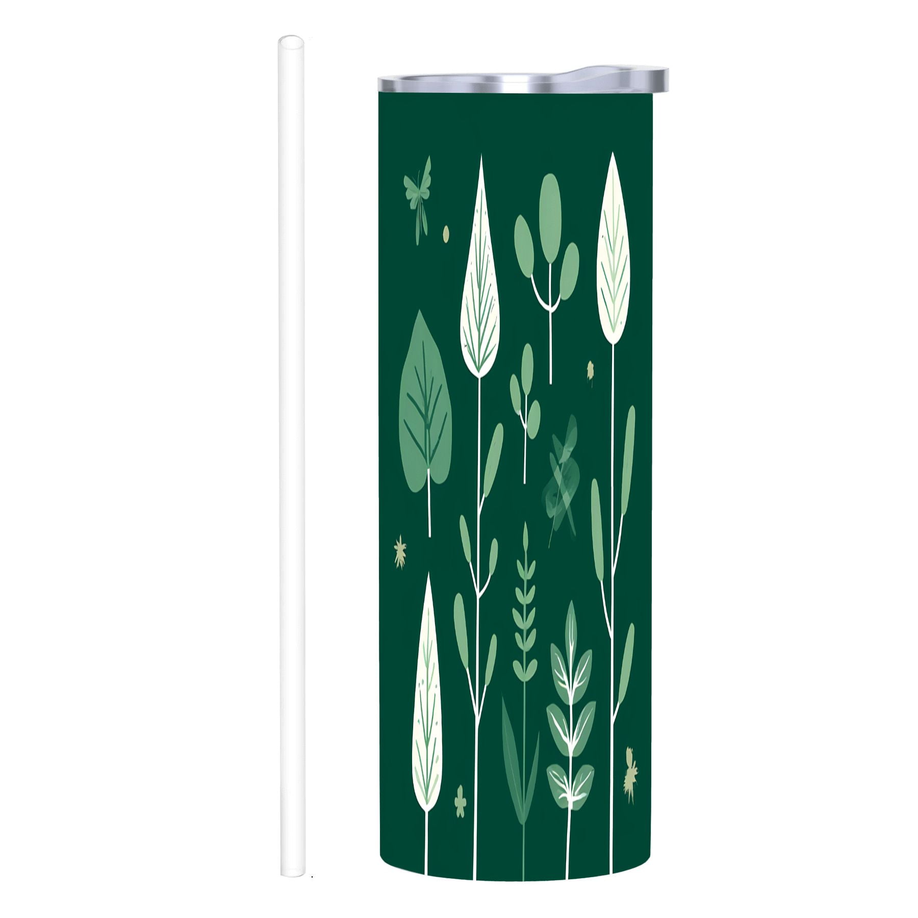20 oz Stainless Steel Insulated Tumbler - Nature-Inspired Green Leaf ...