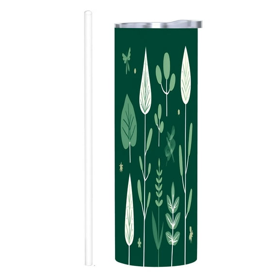 20 oz Stainless Steel Insulated Tumbler - Nature-Inspired Green Leaf ...